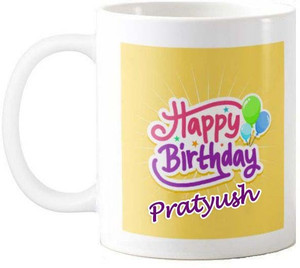 Exoctic Silver Happy Birthday Gift for Pratyush HBD Quote 078 Ceramic ...