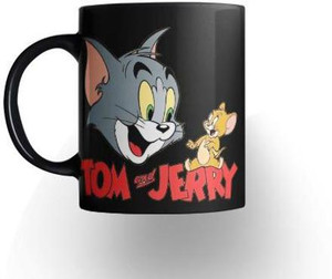 CHARMING Tom & Jerry RT30 Cartoon Printed 11 oz Black Ceramic Coffee ...