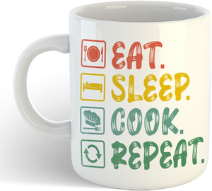 Ovienta Eat Sleep Cock Repeat 823 Ceramic Coffee Mug Price in India ...