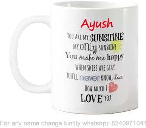GNS National Romantic Gift for Ayush Love theme Message 071 Ceramic ...