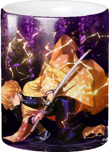 Replix Anime Zenitsu Printed Demon Slayer Ceramic Coffee Cup for Girls ...