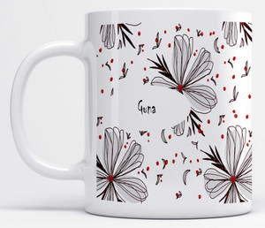 LOROFY Name Guna Printed Flower Forest Design Ceramic Coffee Mug Price ...