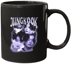 craft maniacs JUNGKOOK PURPLE COLLAGE 330 ML BLACK COFFEE MUG FOR BTS ...