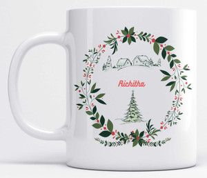 LOROFY Name Richitha Printed Christmas Design White Ceramic Coffee Mug ...