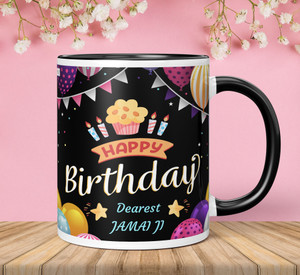 NH10 DESIGNS Happy Birthday Dearest Jamai Ji Printed Cup Gift For Jamai ...
