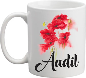 printyug Birthday Gift For Boy's Aadil (Name Printed) White Ceramic ...