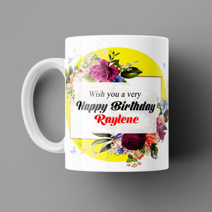 Beautum Happy Birthday Raylene Name Model No: YHB17125 White Ceramic ...
