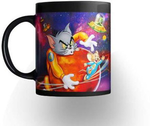CHARMING Tom & Jerry RT25 Cartoon Printed 11 oz Black Ceramic Coffee ...