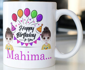 Rosemelt Happy Birthday To You Mahima Name Design Beautiful Coffee mug ...