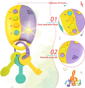 HASTHIP Musical Smart Remote Key Toys for Baby, Fake Car Toy Keys with ...