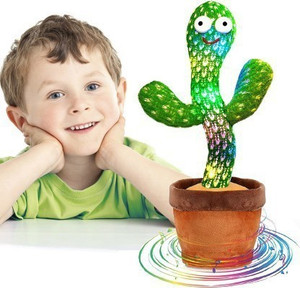 FINARO Smart Dancing Talking Cactus for Kids with LED Lights (Green ...