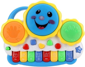 Zahuu Drum Keyboard Musical Piano For Kids with Flashing Lights Animal ...