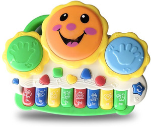 mega shine Electronic Drum Smiley Face Keyboard Piano|2 in 1 Musical ...