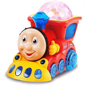 KUBERPATI Bump and Go Musical Smiley Light Train Engine Toy - Bump and ...