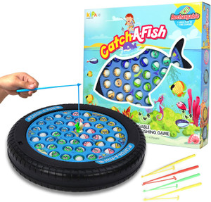 KIPA GAMING Rechargeable Fish Catching Game with Music & Rotating Board ...