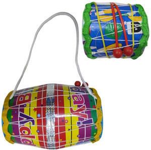 ATISHAY RETAIL Dholak Large with Sticks & Drum Small Toys Combo for ...