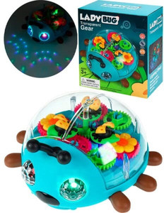 Bestie Toys Transparent Bug Gear Toys Musical Lady Bug Toy with Sound ...