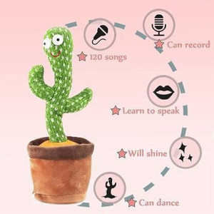 abundance Cactus Toy, Sing+Repeat+Dancing+Recording+LED plant - Cactus ...