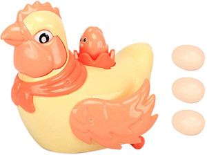 IndusBay Battery Operated Electric Walking Duck Eggs Laying Musical Hen ...