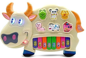 DolbyCreation Musical Cow Piano Keyboard Learning Toy with 8 Keys ...