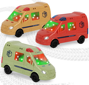 FIDDLERZ Bump and Go Toy Logistic Van with Flashing Lights and ...