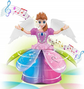 R K group Baby Doll Auto Rotating Princess Dancing Robot Music Toy 360 ...