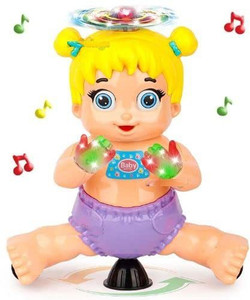TECHTIK 360 Degree Rotating Musical Dancing and Singing Doll with Bump ...