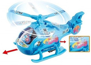 Littlin Musical Bump and Go Aircraft Helicopter Toy with Light for Kids ...