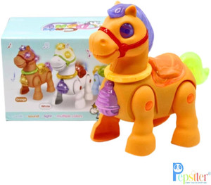 Pepstter Plastic Pony Horse Walking with Light and Sound Battery ...