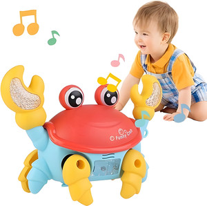 Jollyora Crab Baby Toy Crawling with Music & LED Light Funny Wind-up ...