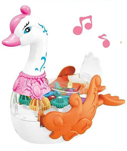 MAAKARNIFAB BATTERY OPERATED GEAR SWAN TOY FOR KIDS WITH LIGHT AND ...