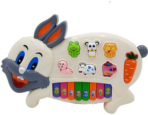 topperone Musical Rabbit Piano Toy with Flashing Light & Sound for Kid ...