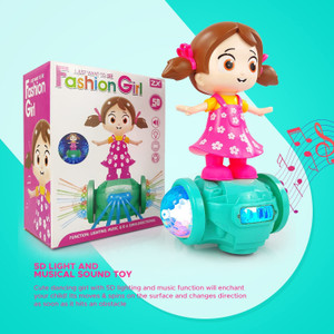 Haulsale Rotating Bump N Go Musical Dancing Girl Doll With Flashing ...