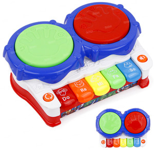 FIDDLERZ Musical Toy for Kid 2 Drum with 5 Key Piano Keyboard With ...