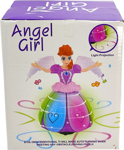 Toyvala Musical Angel Princess Toy Doll 360° Rotation Feature & 3D LED ...