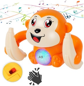 Tenmar Dancing Monkey Musical Toy for Kids with Light, Sound and Touch ...