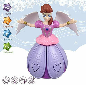 Bhavisha Creation Dancing Doll Princess Musical 360 Degree Rotating ...