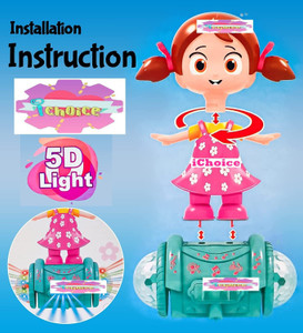 Toyvala Rotating Bump & Go Musical Dancing Girl Doll With Flashing ...
