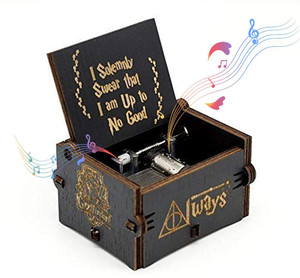 LOBE MIRACLE Wooden Hand Cranked Collectable Engraved Vintage Music Box ...