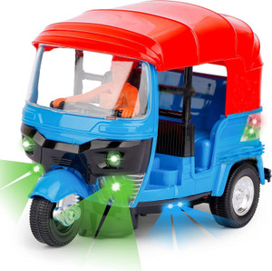 Akshit Auto Rickshaw with Lights & Music Sound Bump & Go Pull Back ...