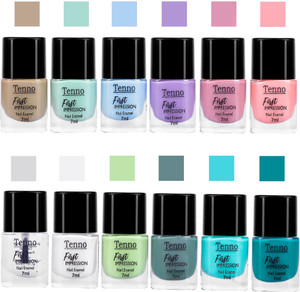 tenno GLOSSY PASTEL SHADES PASTEL YELLOW, TRANSPARENT COAT, MILKY WHITE ...