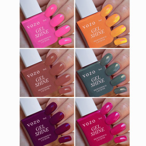 VOZO Charming Nail Polish Pastel Shades HD Gloss Shine Set of 6 Bottles ...
