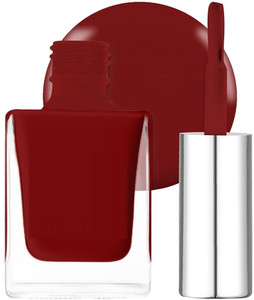 Tactile Nail paint satin gel finish, shiny smooth nail colour dark red ...