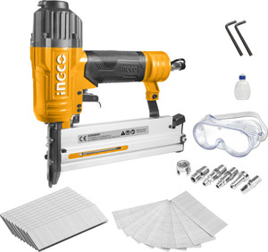 INGCO 2 IN 1 combo Air brad nailer Ga18 | 100pcs Capticaty | 4 Type ...