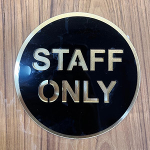 Genesis Arts Crystal Acrylic STAFF ONLY Sign BoardSelf-Adhesive Black ...
