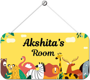 ARTBUG Wooden Akshita Door Sign Kids Room Name Plate Price in India ...