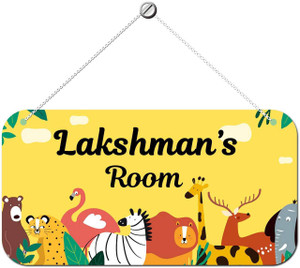 ARTBUG Wooden Lakshman Door Sign Kids Room Name Plate Price in India ...