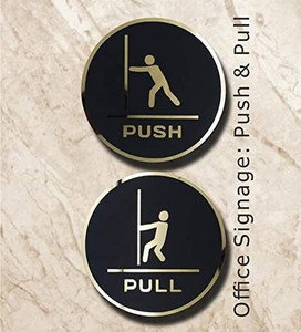 Genesis Arts Crystal Crystal Acrylic PUSH & PULL CIRCLE Sign Board Self ...