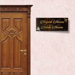 ABAJLASERART Wooden Elegant Design Customized Name Plate For Home ...