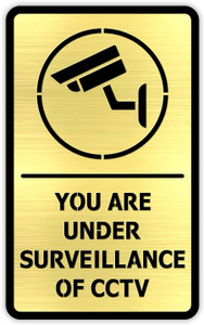 ImpactMedia Polypropylene Luxury Gold Security Sign, Premium Anti-Theft ...